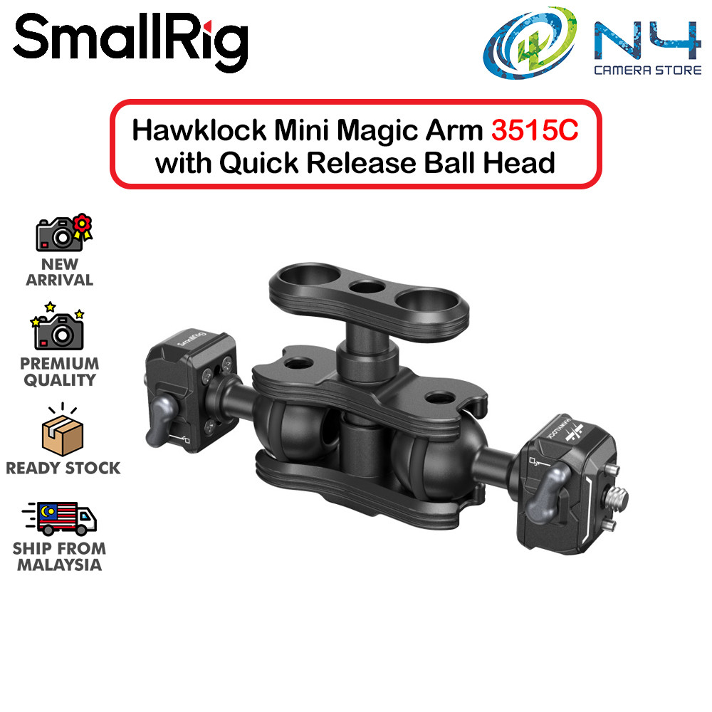 SmallRig Drop-In HawkLock mini Magic Arm with Quick Release Ball Head ...