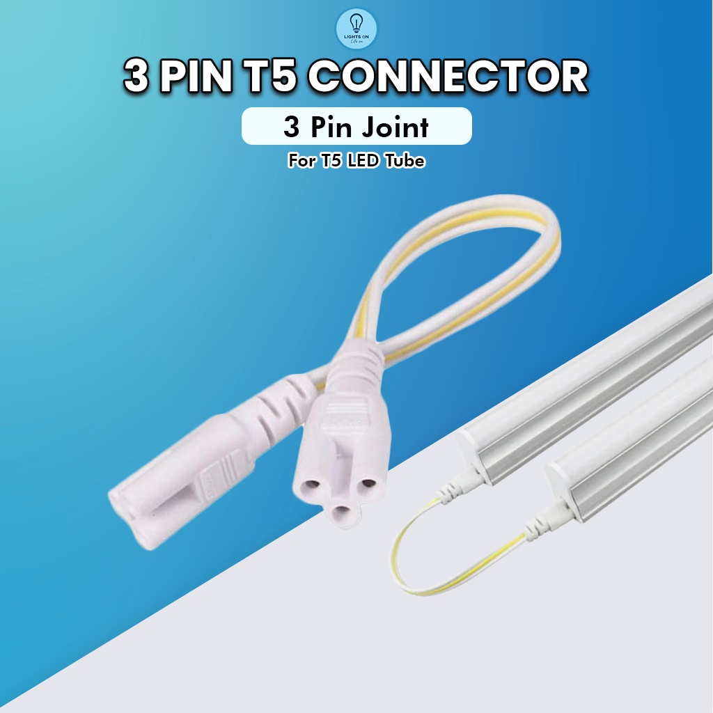 T5 LED 3 Pin Connector Power Cable Wire Connector Three 3 pin Power ...