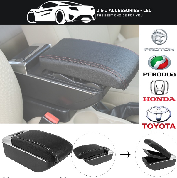 Ready Stock Adjustable 2layer 7USB Arm Rest Armrest Myvi Axia Aruz ...