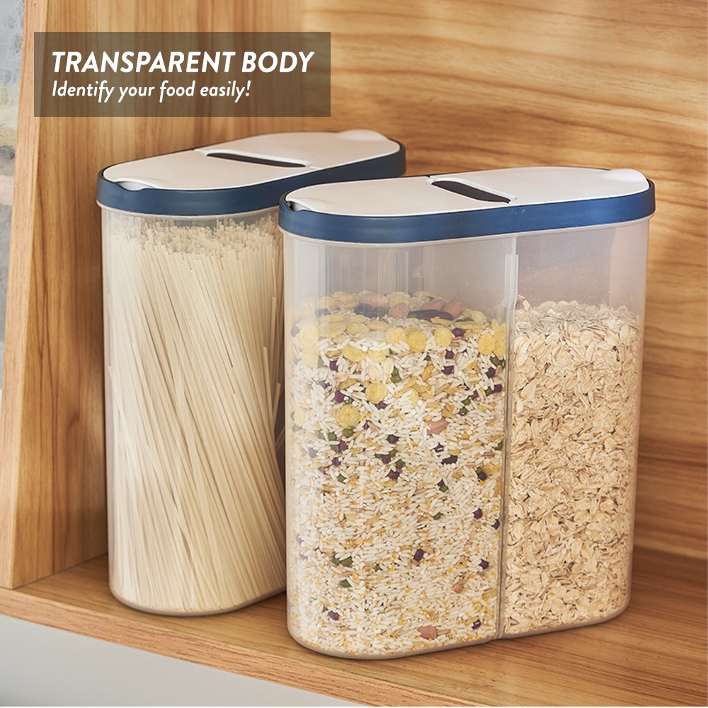 Elianware 3Ltr Cereal Dispenser Pasta Rice Snacks Food Storage Box ...