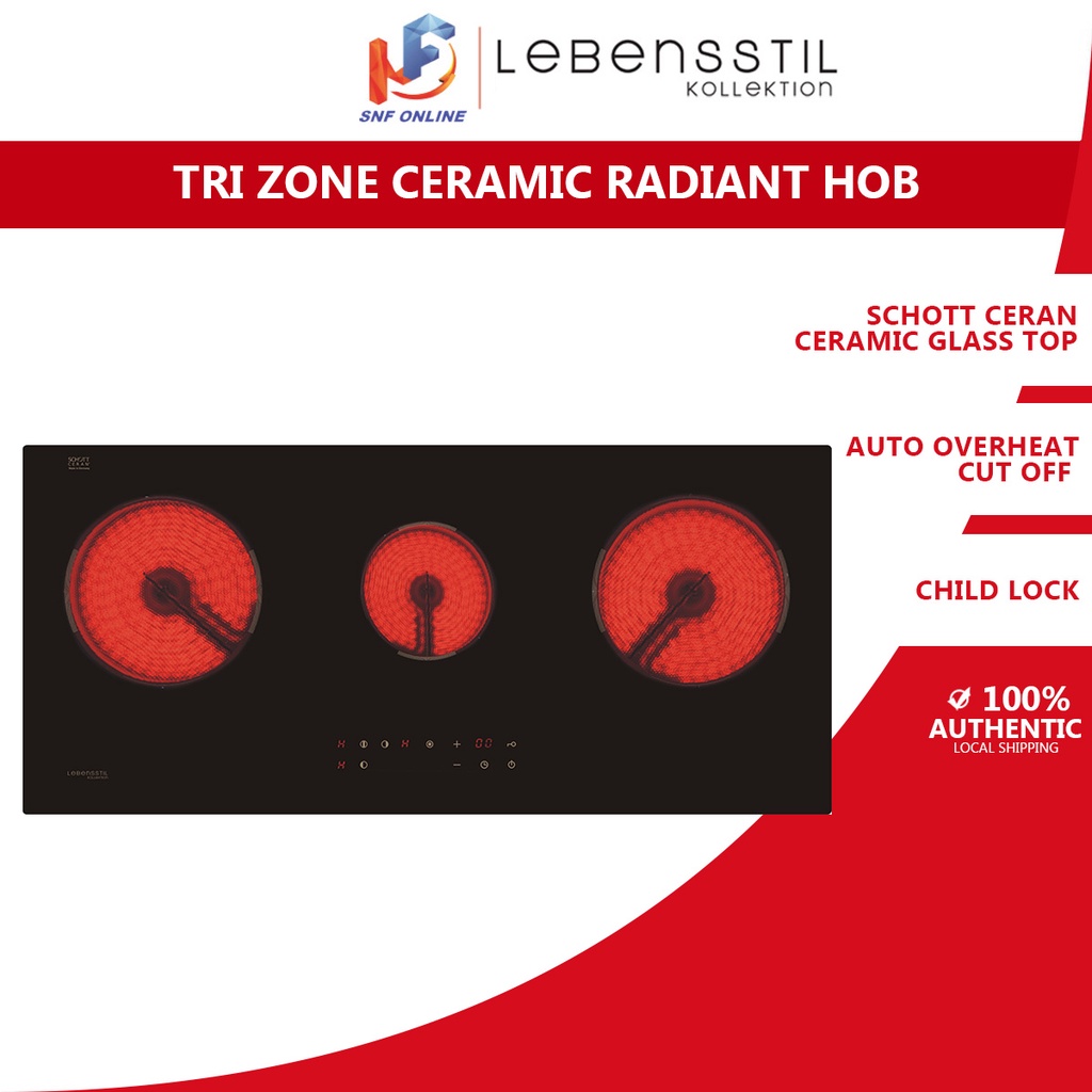 Lebensstil Kollektion 3 zones Ceramic Hob LKRH-9113W | Shopee Malaysia
