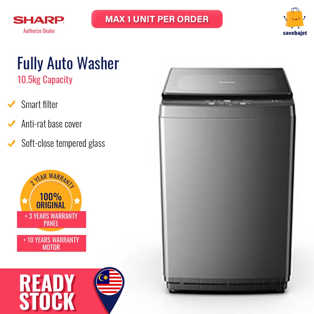 Sharp Mesin Basuh Automatik - Fully Auto Washing Machine (10.5 Kg ...
