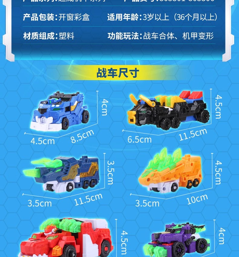 6 in 1 Mini Force 5 Combined Robot Super Energy Mecha Transform Action ...