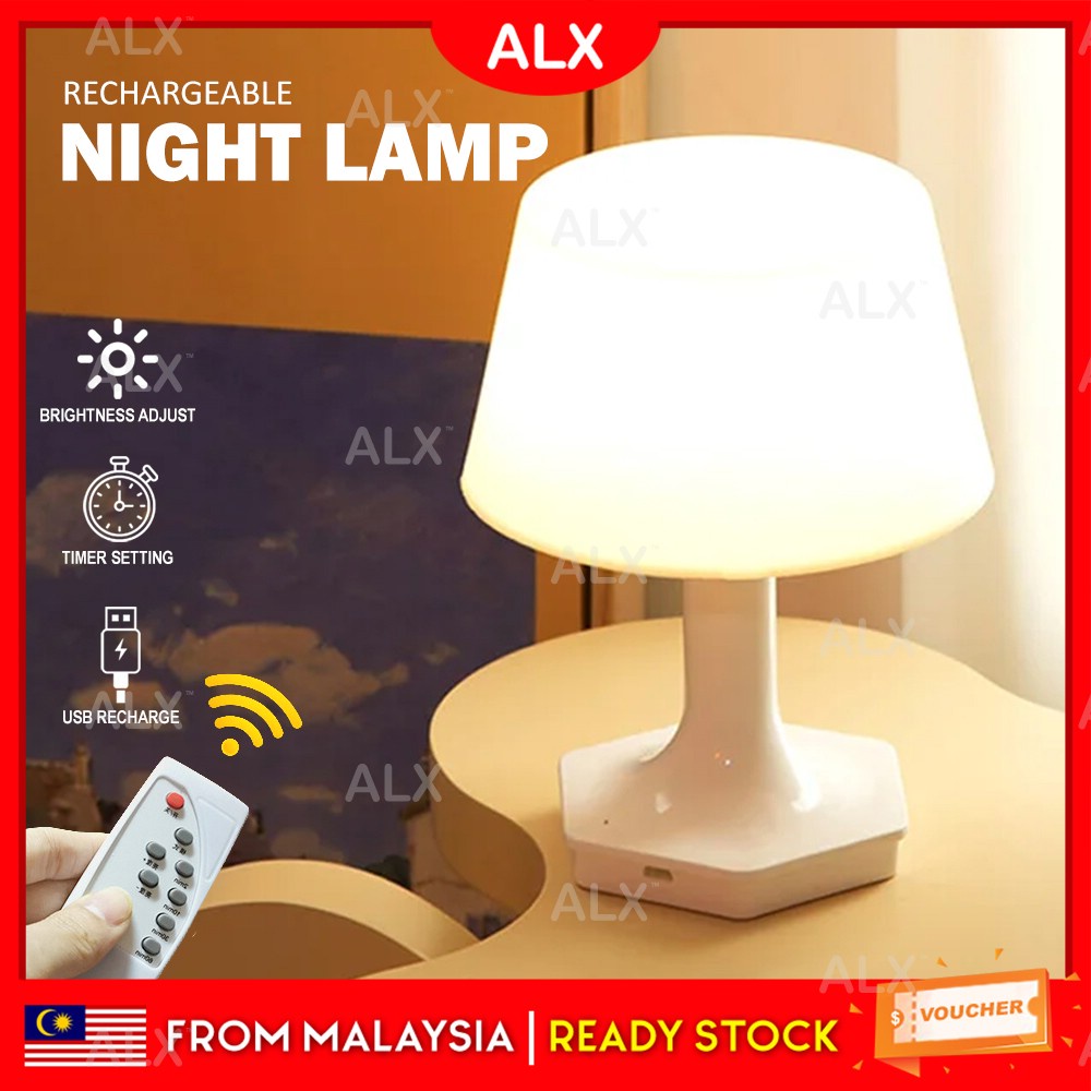 ALX USB Charge Night Lamp Bedroom Warm Light Lamp Home Bedside Table ...