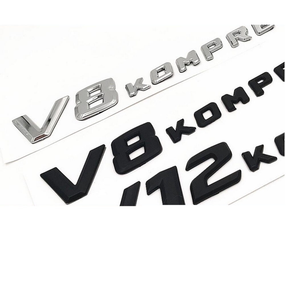 V6 V8 V12 KOMPRESSOR Logo Car Rear Trunk Emblem Sticker Auto Body Side ...