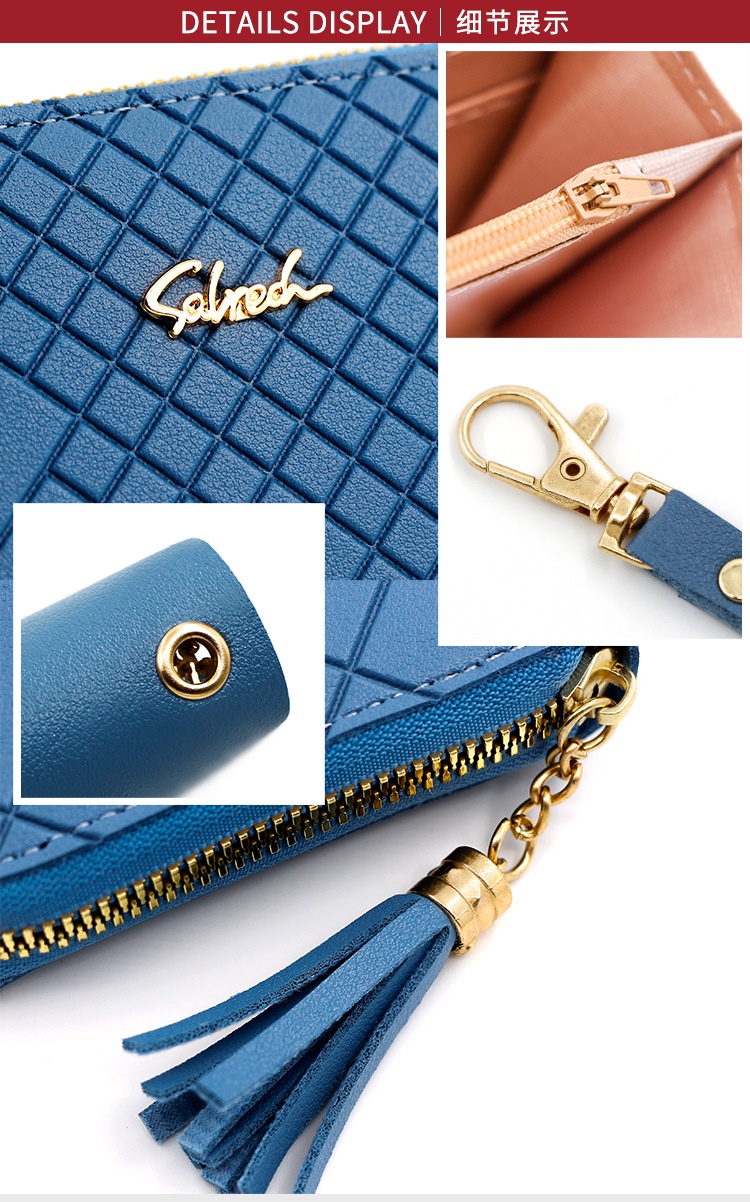 Long Wallet PU Leather Korean Version Ladies Wallet Hand Strap Mobile ...