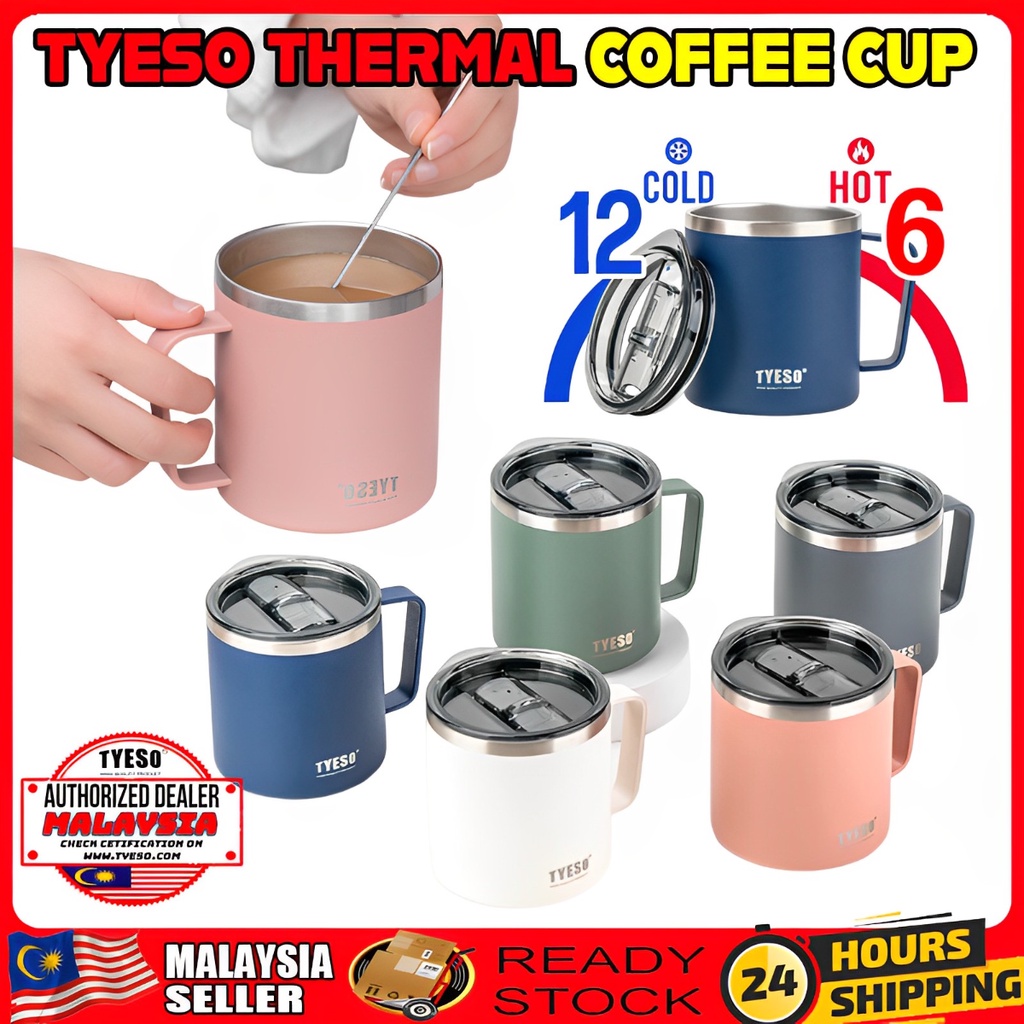 【AUTHORIZED DEALER】TYESO TS-8789B Classic Insulated Thermal Coffee Cup ...