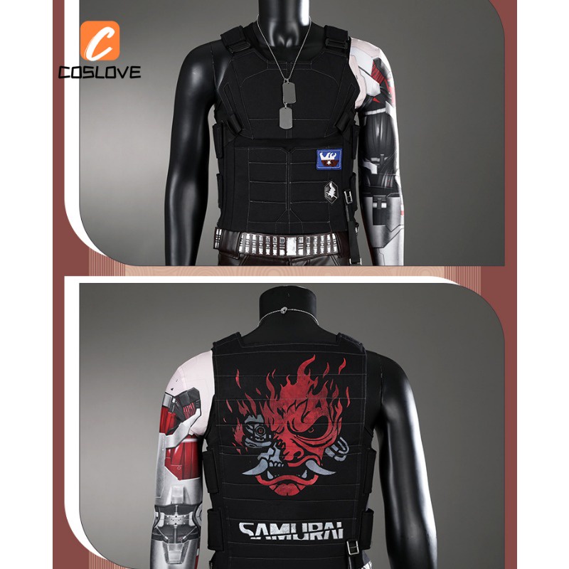 Cyberpunk 2077 Johnny Silverhand Cosplay Full Set Costume Suit for Man ...