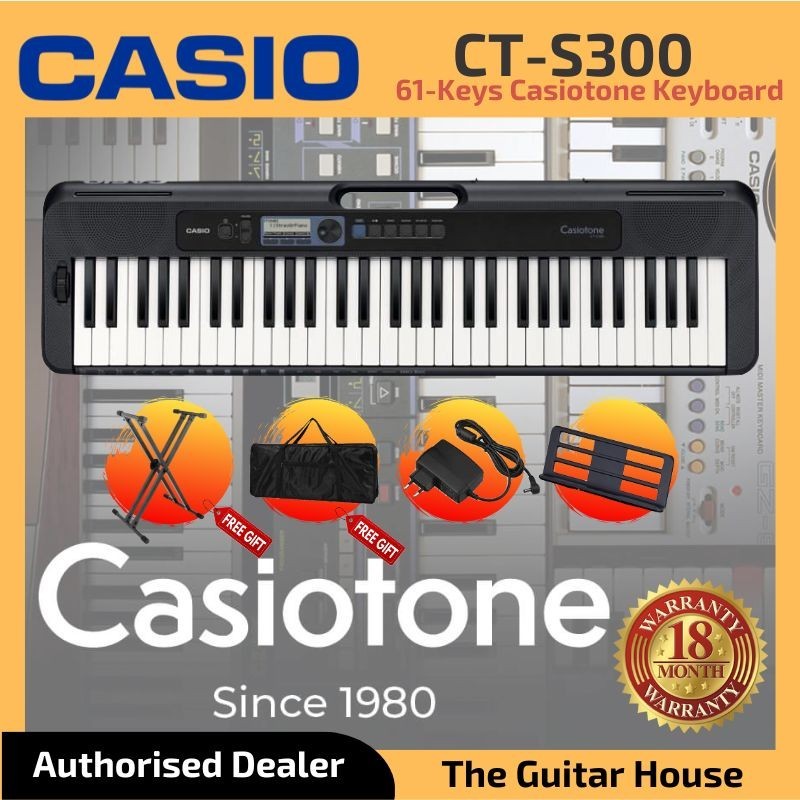 Casio CT-S300 61-Keys Casiotone Keyboard With Free Gifts A (CTS300) (CT ...
