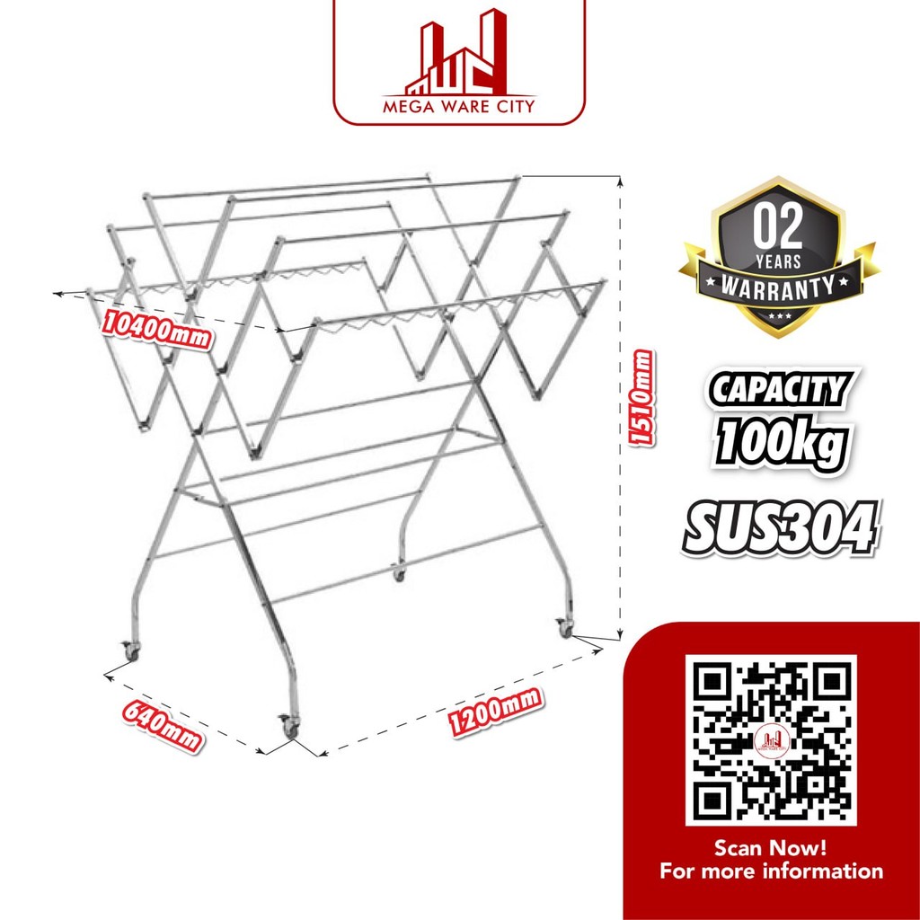 PREMIUM Stainless Steel Foldable Moveable Outdoor Clothes Hanger ...