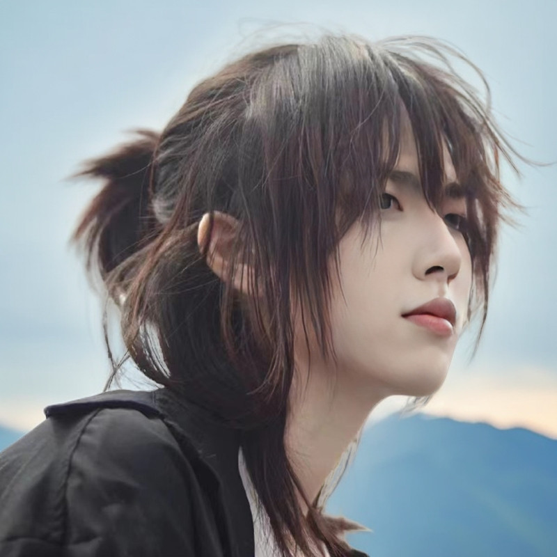 Can Tie Mullet Head Neutral Cool Handsome Wolf Tail Trend Neutral ...