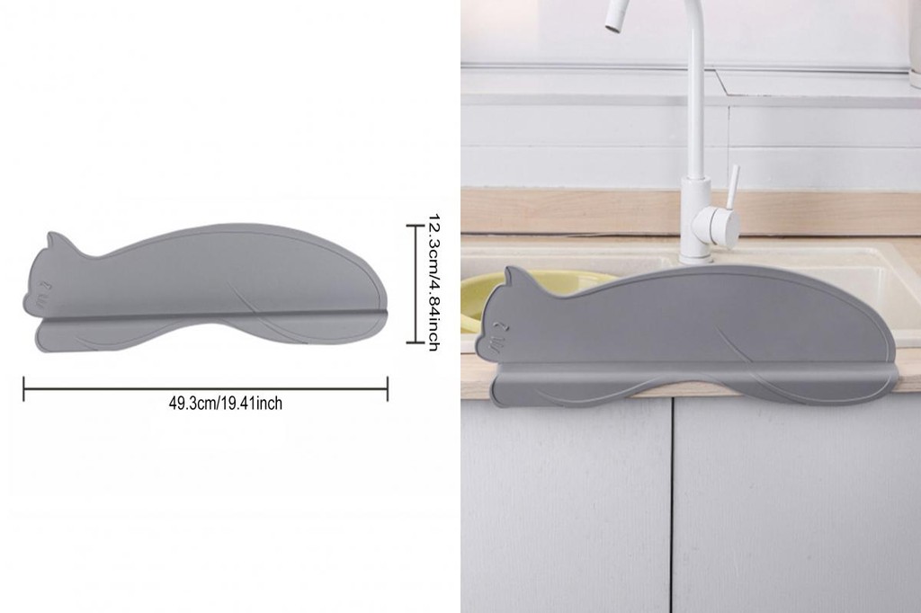 roeaceh Sink Splash Shield Countertop Anti-splash Guard Cartoon Kitten ...