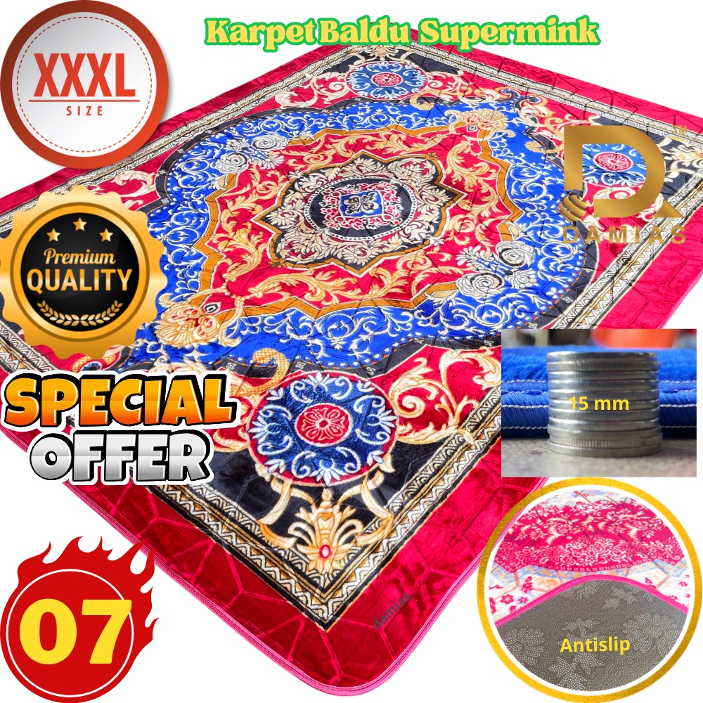 KARPET BALDU SUPERMINK TEBAL CARPET 5D (+/- 260CM X 190CM X 1.5CM) XXXL ...
