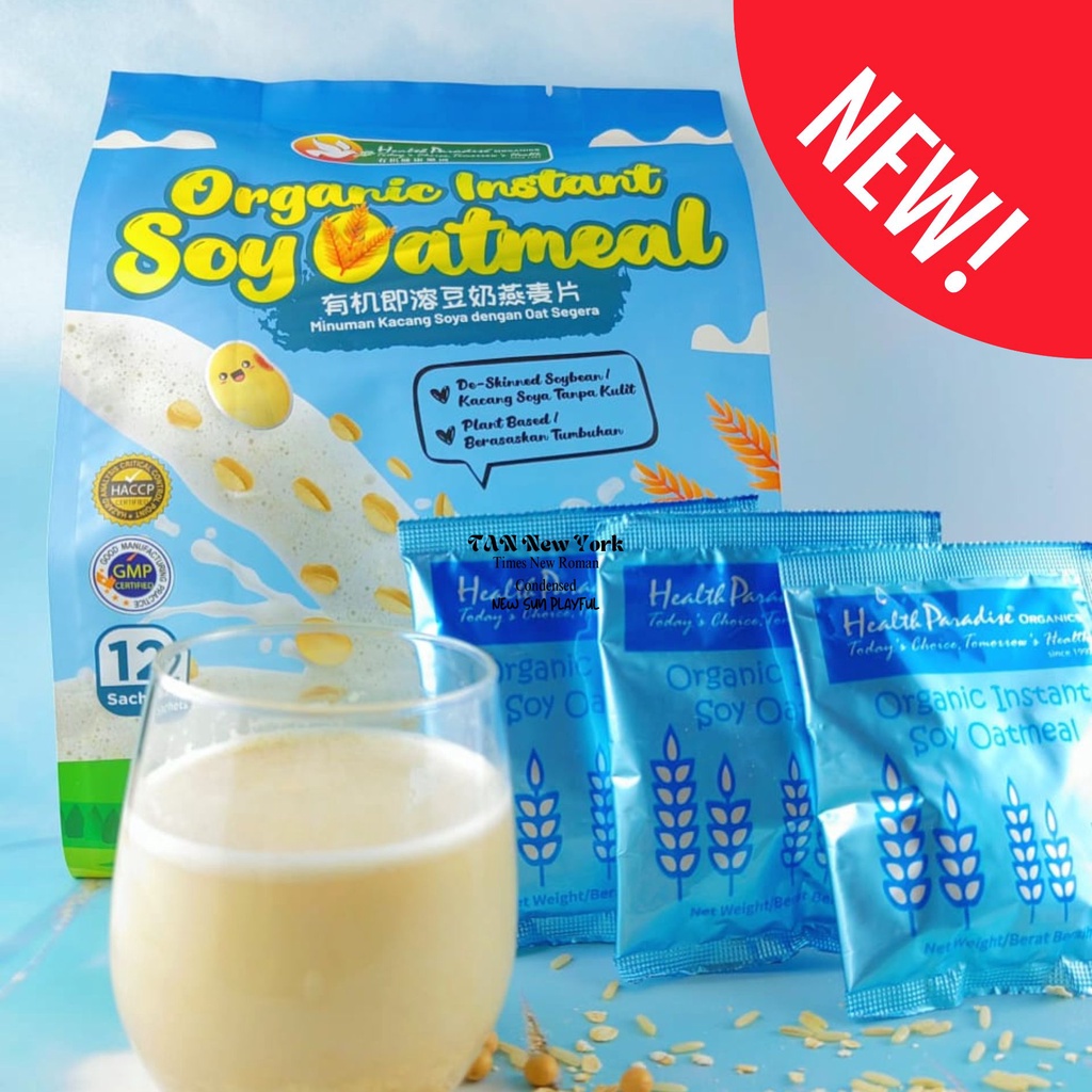 Health Paradise Organic Instant Soy Oatmeal 360g (30g x 12sachets) NEW oat oats drink | Shopee ...