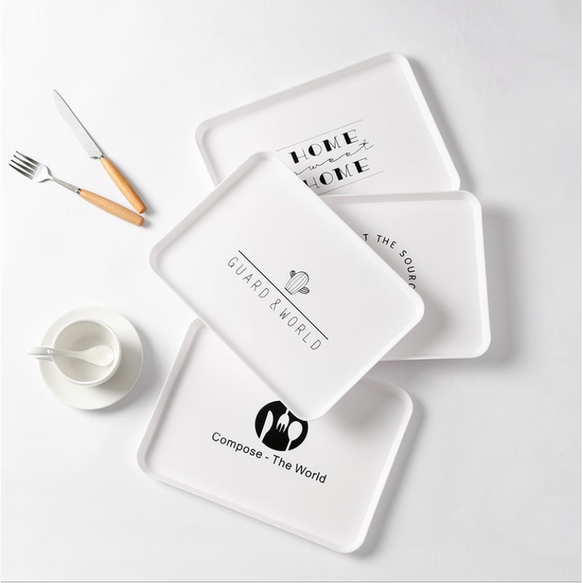 DC Plastic Plate Nordic Simple Serving Tray fruitWhite Design Kitchen ...