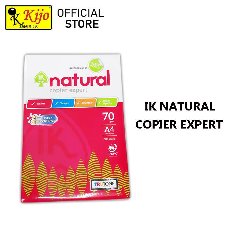 IK Natural A4 Paper 70 GSM 500'S PPN70GA4 | Shopee Malaysia