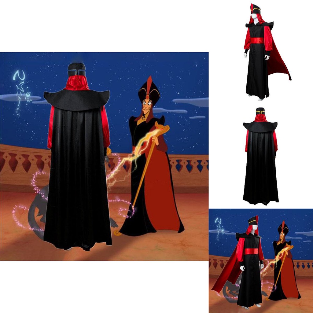 The Return Aladdin Of Jafar Cosplay Robe Cloak Cape Hat Costume Outfit ...