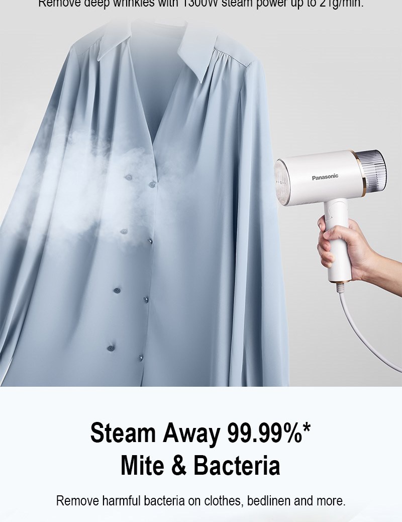 PANASONIC GARMENT STEAMER NI-GHF025 1300W LIGHTWEIGHT / FOLDABLE ...