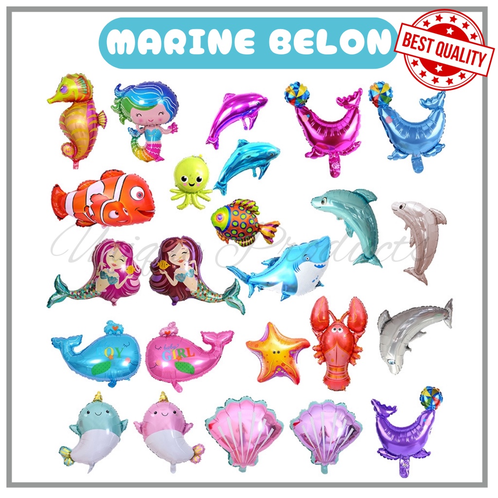 Deep Sea Foil Balloon Fish Colorful Rainbow Star fish Lobster Seahorse ...