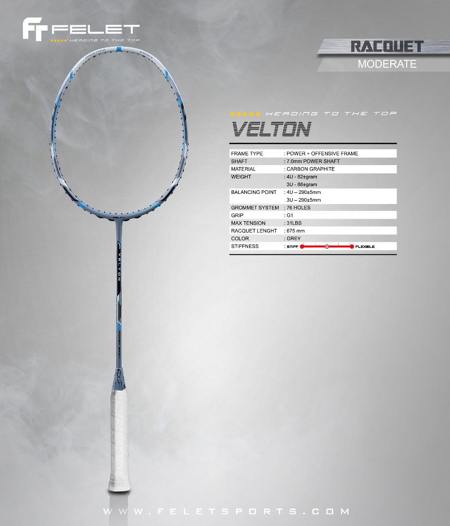 FELET VELTON Racket Badminton Racket Raket Badminton Original Racquet ...