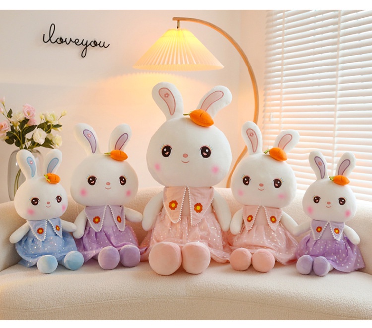 40/65CM Sweetheart Rabbit Plush Toy Little White Rabbit Sleeping Pillow ...