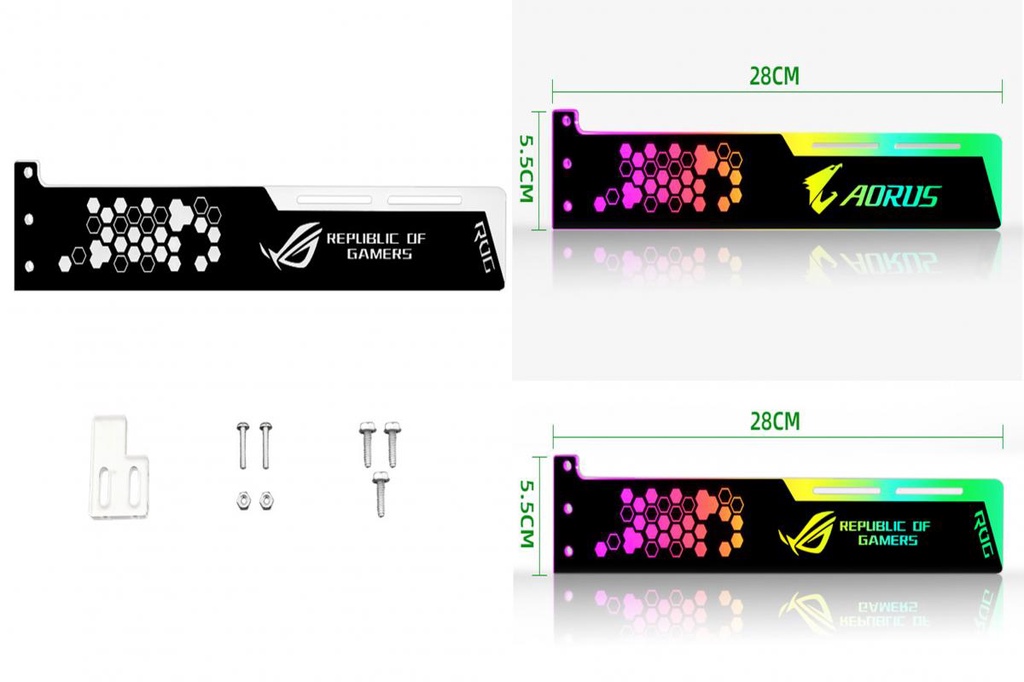 Camphor Graphics Card Bracket Luminous Strong Structure RGB 12-color LED GPU Support for ...