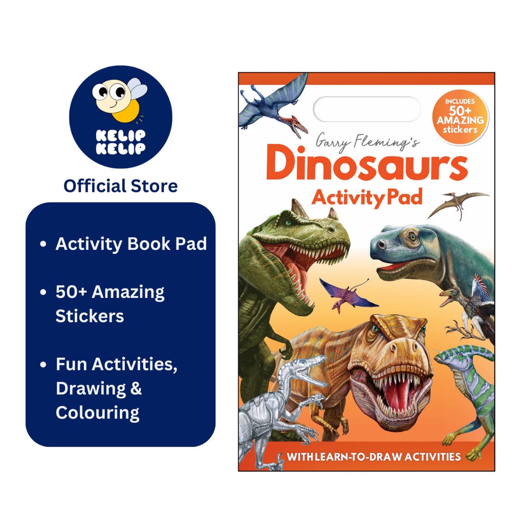 Dinosaurs Activity Book Pad For Kids To Do Fun Activities Colouring ...