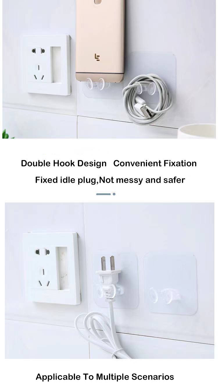 1PCS Transparent Plug Hook Multifunctional Door Wall Hangers Self ...