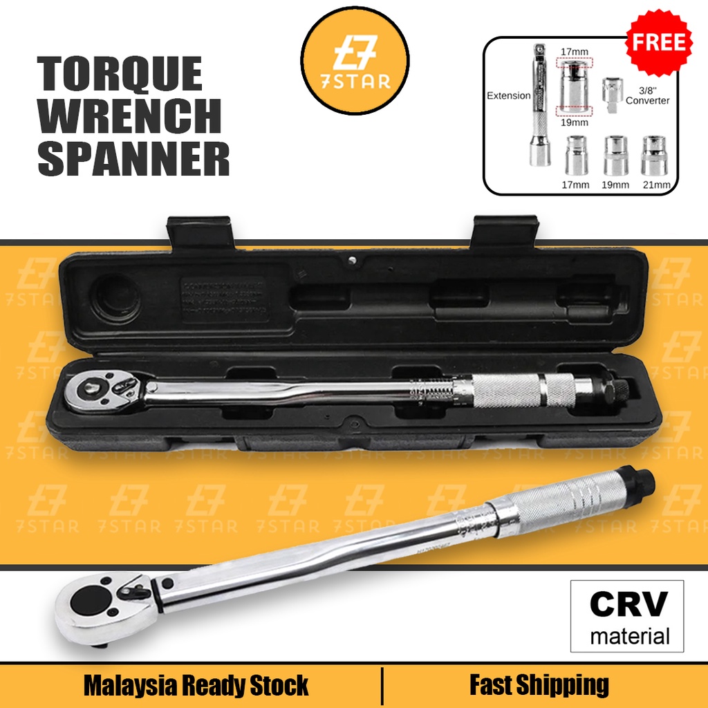 7star 1/2'' Driver Click Adjustable Micrometer Torque Wrench Spanar ...