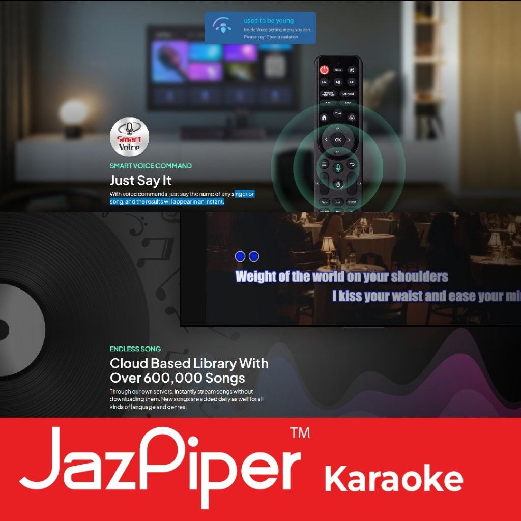 Jazpiper Pro Karaoke Soundbar | SubWoofer | Song Auto Update | Plug n ...