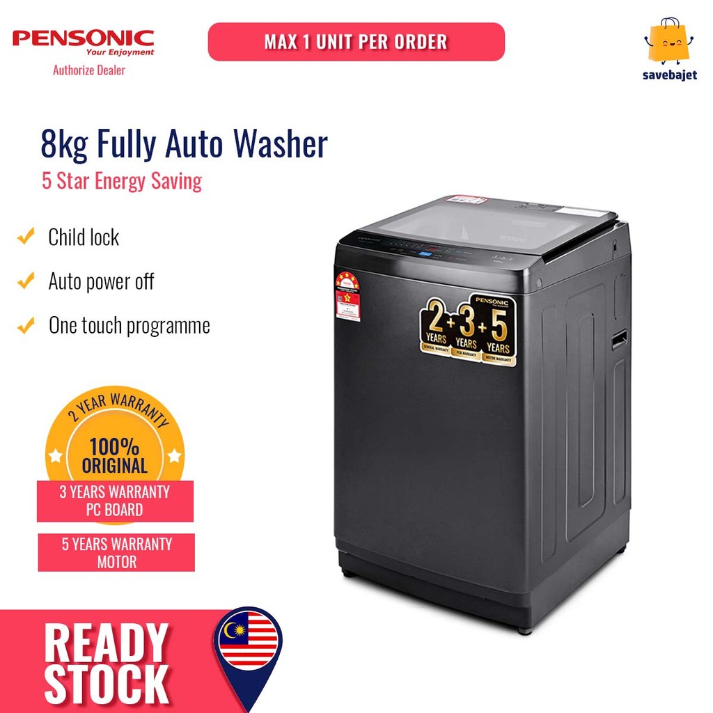 Pensonic Fully Auto Washing Machine (8kg) PWA-8003 | Shopee Malaysia