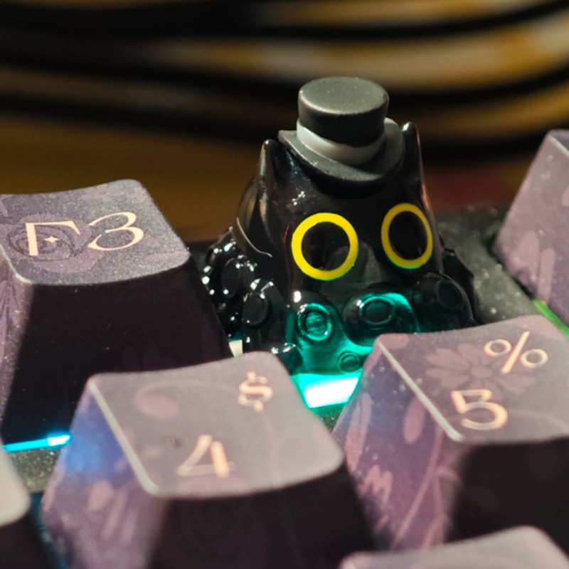 Octopus Cat Keycap 3D Creative Cute Cartoon MX Switch Mechanical ...
