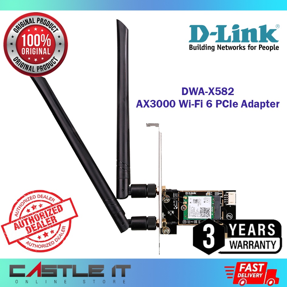 D-Link DWA-X582 WIFI 6 AX3000 PCle Adapter with Bluetooth 5.1 | Shopee Malaysia