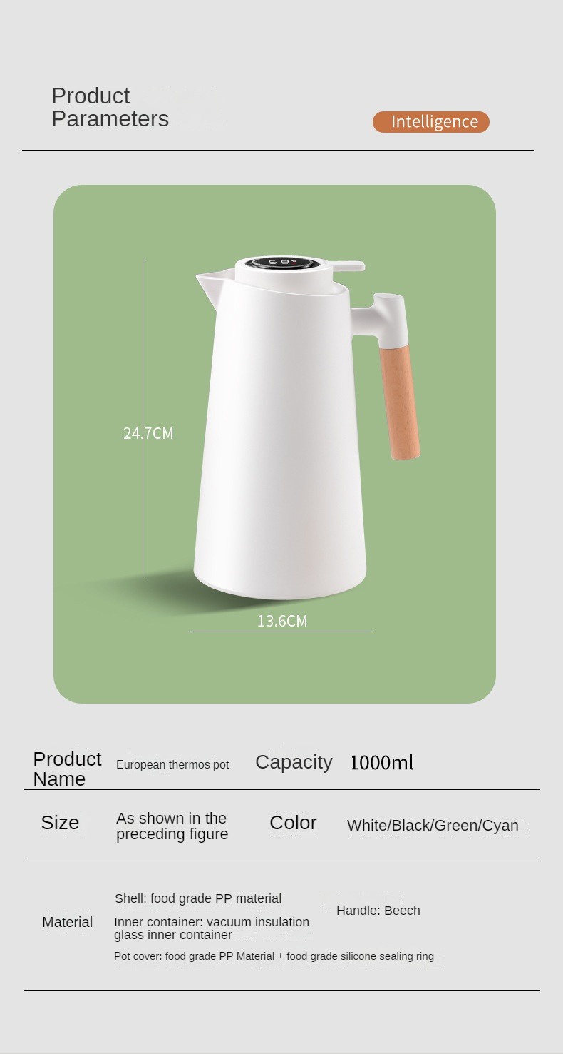 【Ready Stock】Intelligent Display Thermal Kettle, Thermal Insulation ...