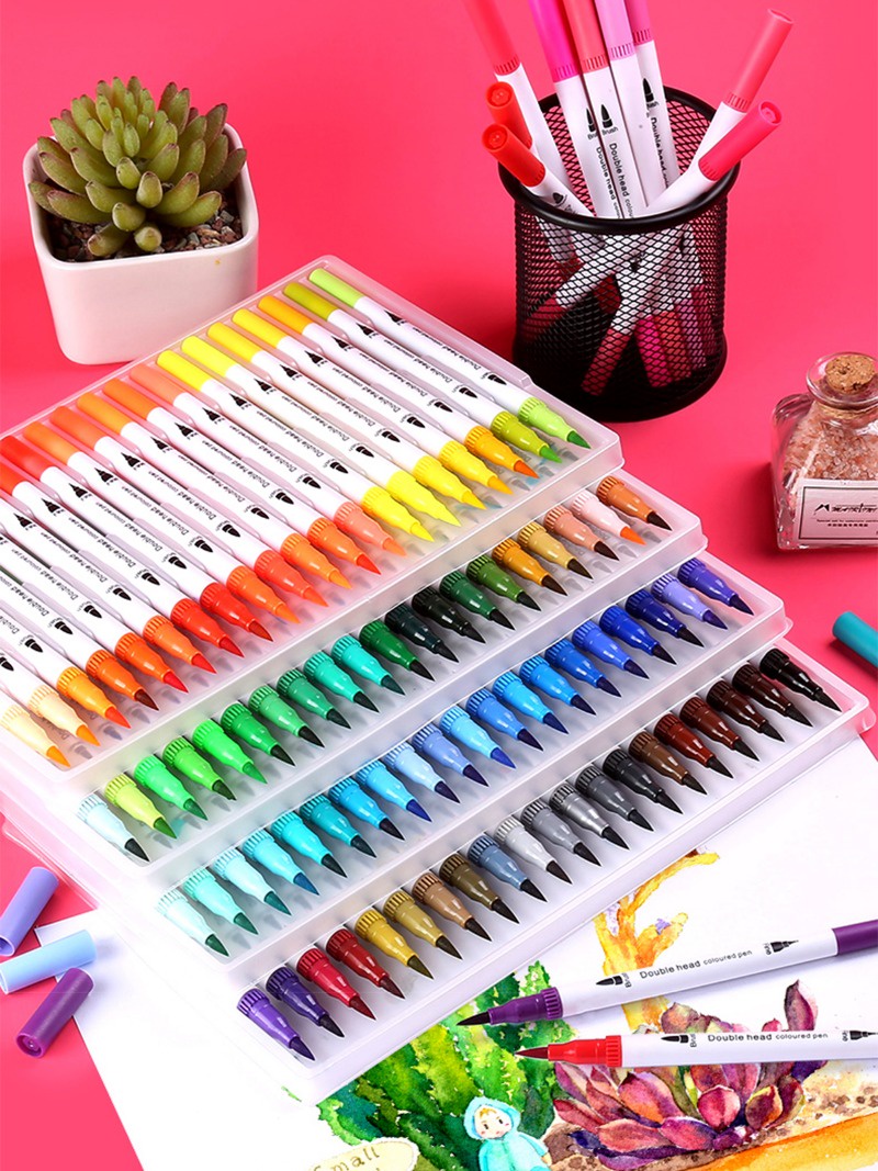 24/36/48/60/80/100 Color Dual Tip Markers – Watercolor Brush Pens for ...