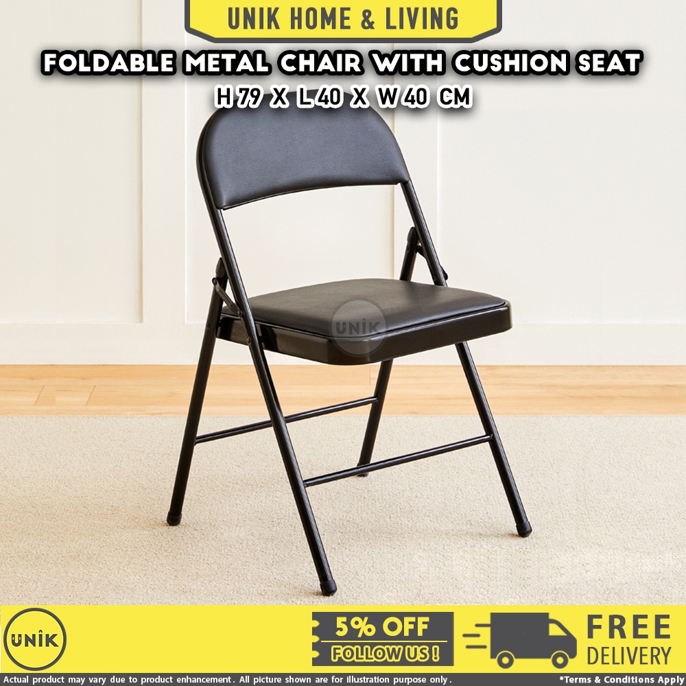 [UNIK] Metal Folding Study Conference Reception Chair with PU Leather ...