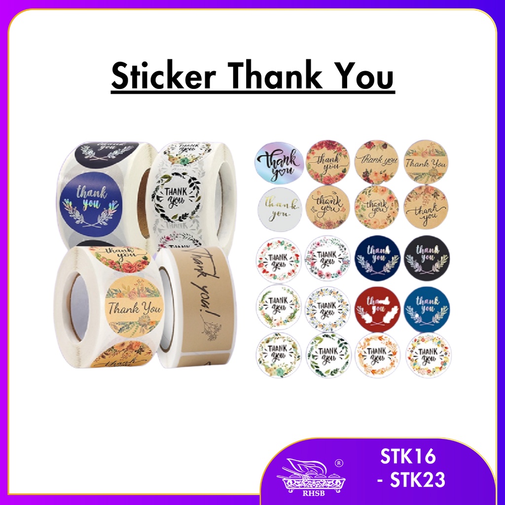 1ROLL STICKER THANK YOU / STIKER TERIMA KASIH / STICKER LABEL / CRAFT ...