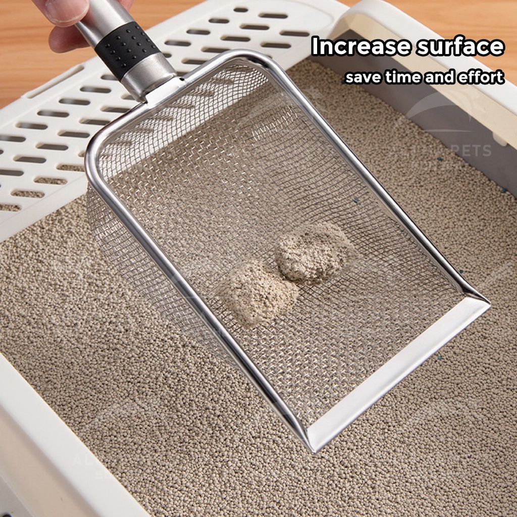 POODEE Bentonite Cat Litter Stainless Steel Scoop 2.8MM Hollow Spacing ...