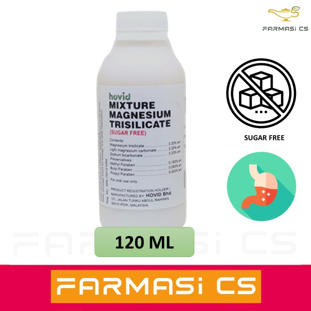 Hovid Mixture Magnesium Trisilicate 120ml EXP: 01/2025 (Digestion,Heart ...