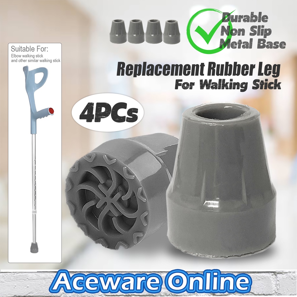 4PCS Replacement Rubber Leg For Walking Stick Walking Aid Cane Getah ...