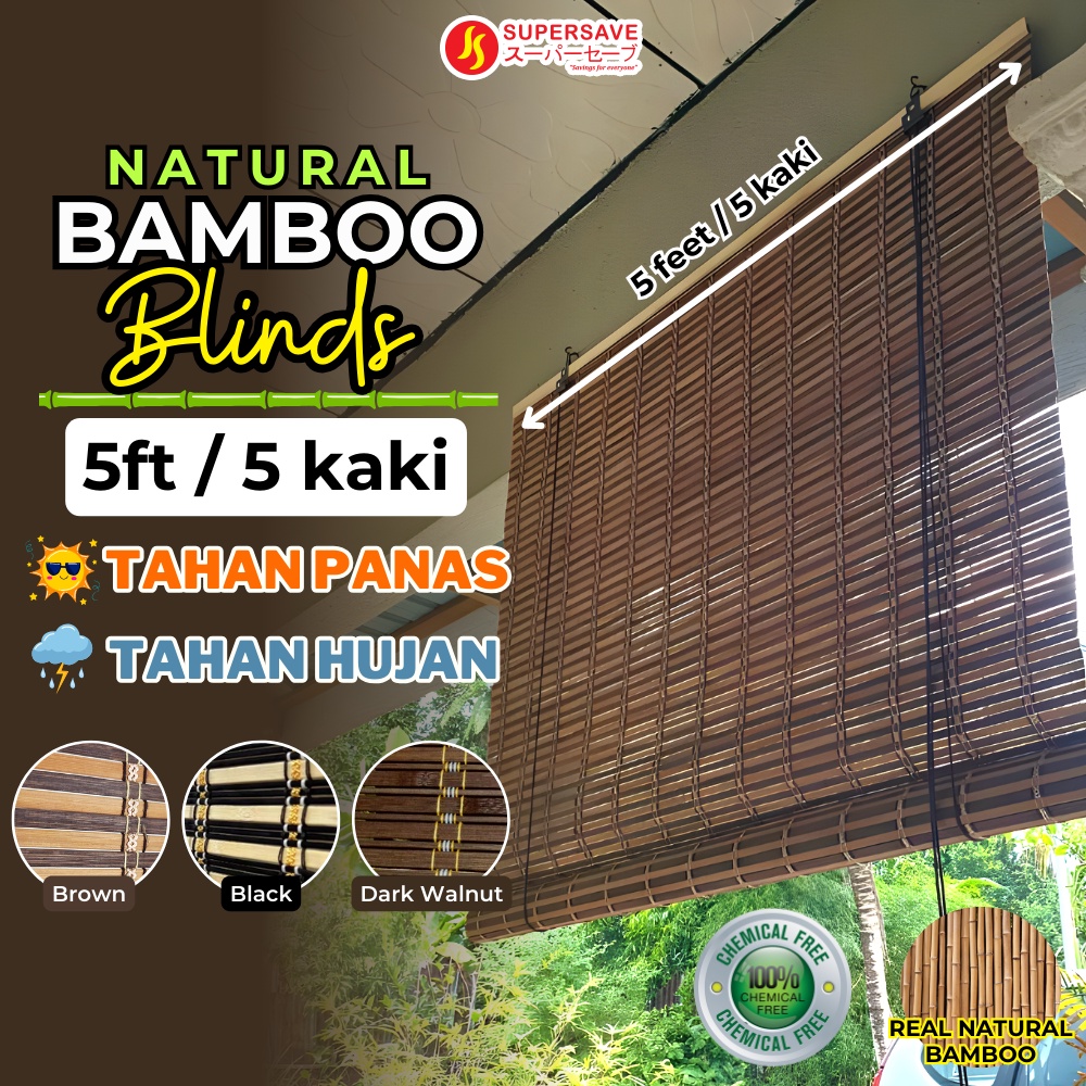 SUPERSAVE 5ft / 5 kaki Bidai Buluh Bamboo Blind Bidai Kayu Outdoor ...