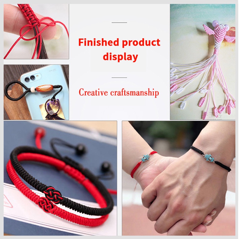 50 yards/roll 0.8mm wax thread beaded rope nylon rope cotton yarn DIY ...