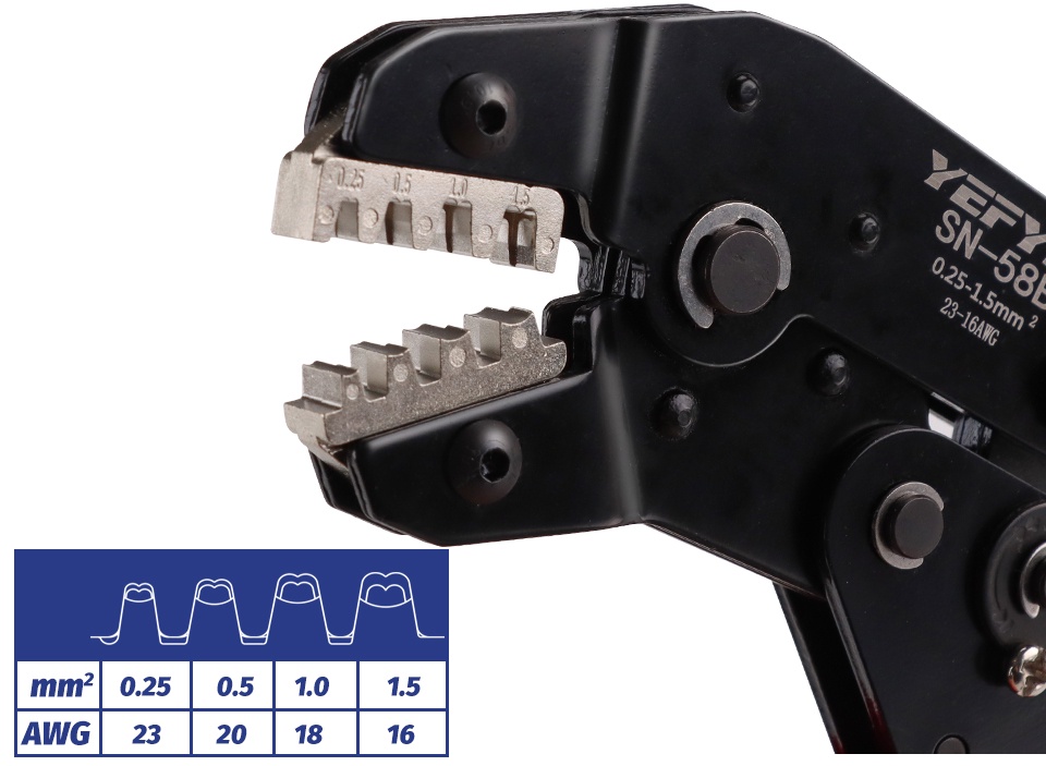 Ratcheting Crimping Tool Set with 8 Changeable Jaws for Dupont, JST, and MOLEX Terminals ...