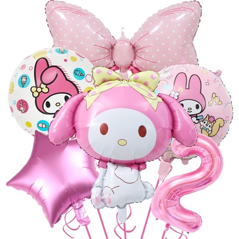 My melody Birthday Theme Decoration Balloon Set Number Balloons Set ...