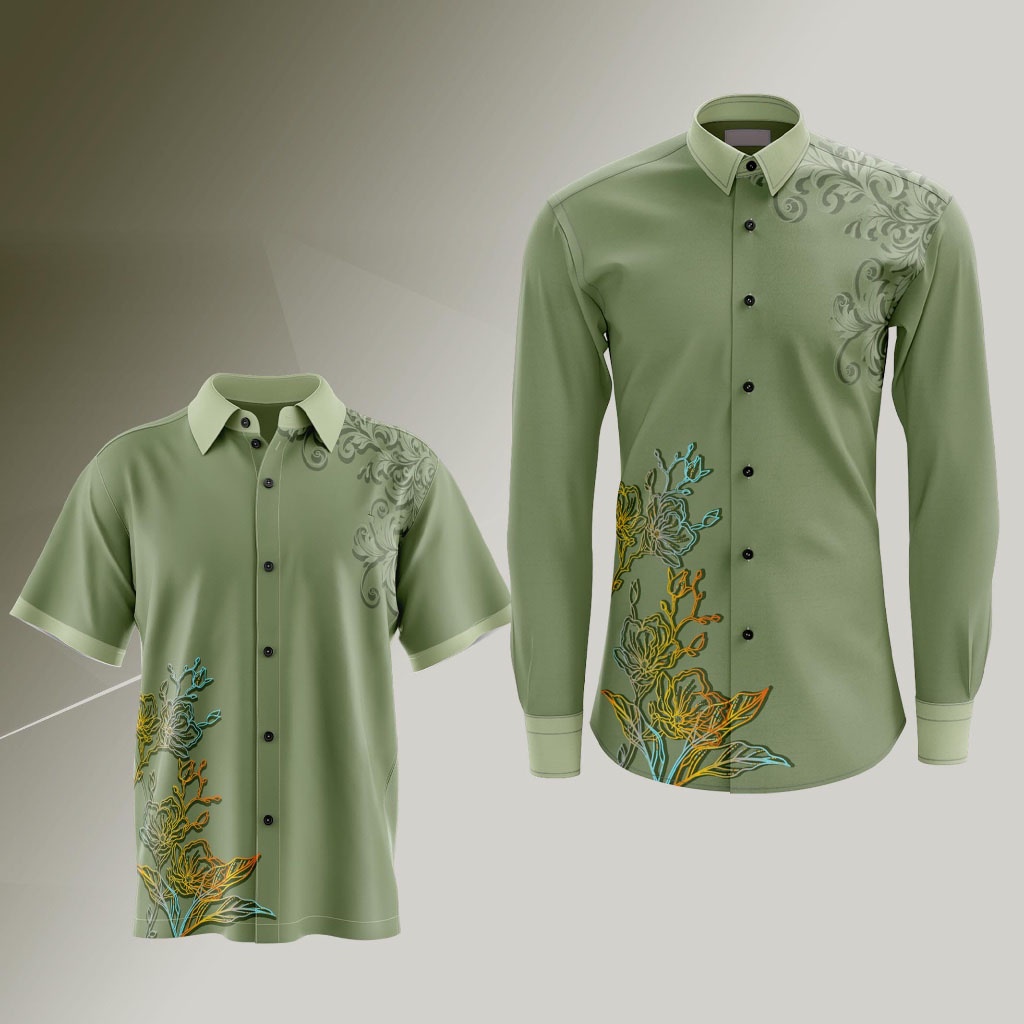 KEMEJA KORPORAT BATIK 24005B | Sublimation Corporate Polysoft | Shopee ...