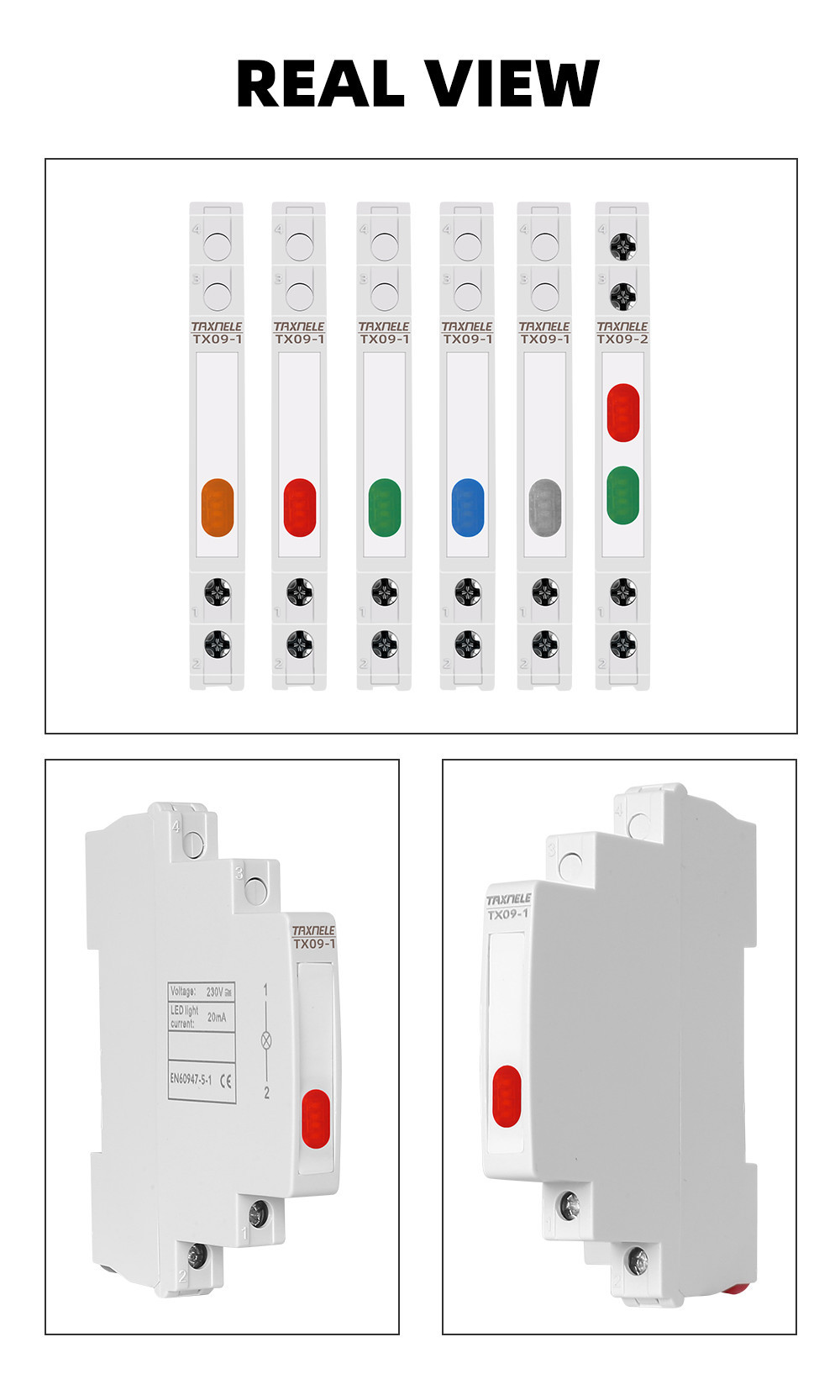 Din Rail Mount LED Signal Lamp AC DC 220V 230V Indicating Pilot Lights ...