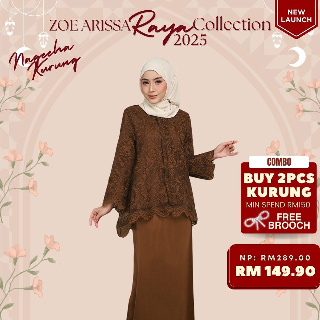 ZOE ARISSA Raya 2025 ZA Nageeha Kurung Kebaya Moden Lace Wanita ...