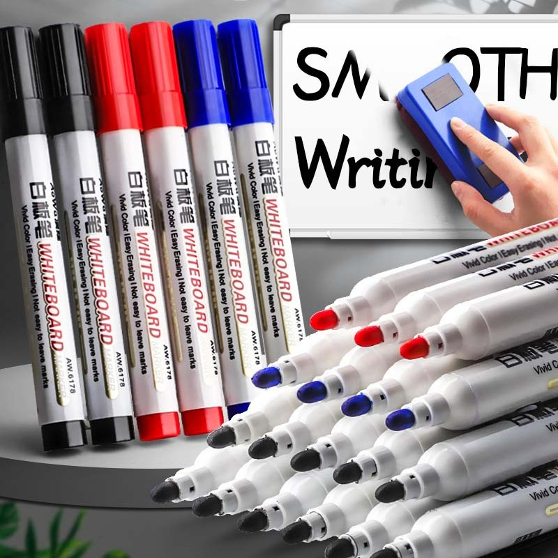 3 Colors Whiteboard Marker Pen / Dust-Free Liquid Chalk Pens / Red Blue ...