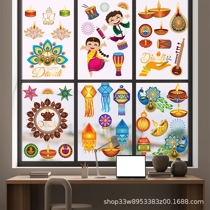 Wholesale HAPPY Diwali Electrostatic Window Sticker Happy Diwali 2023 ...