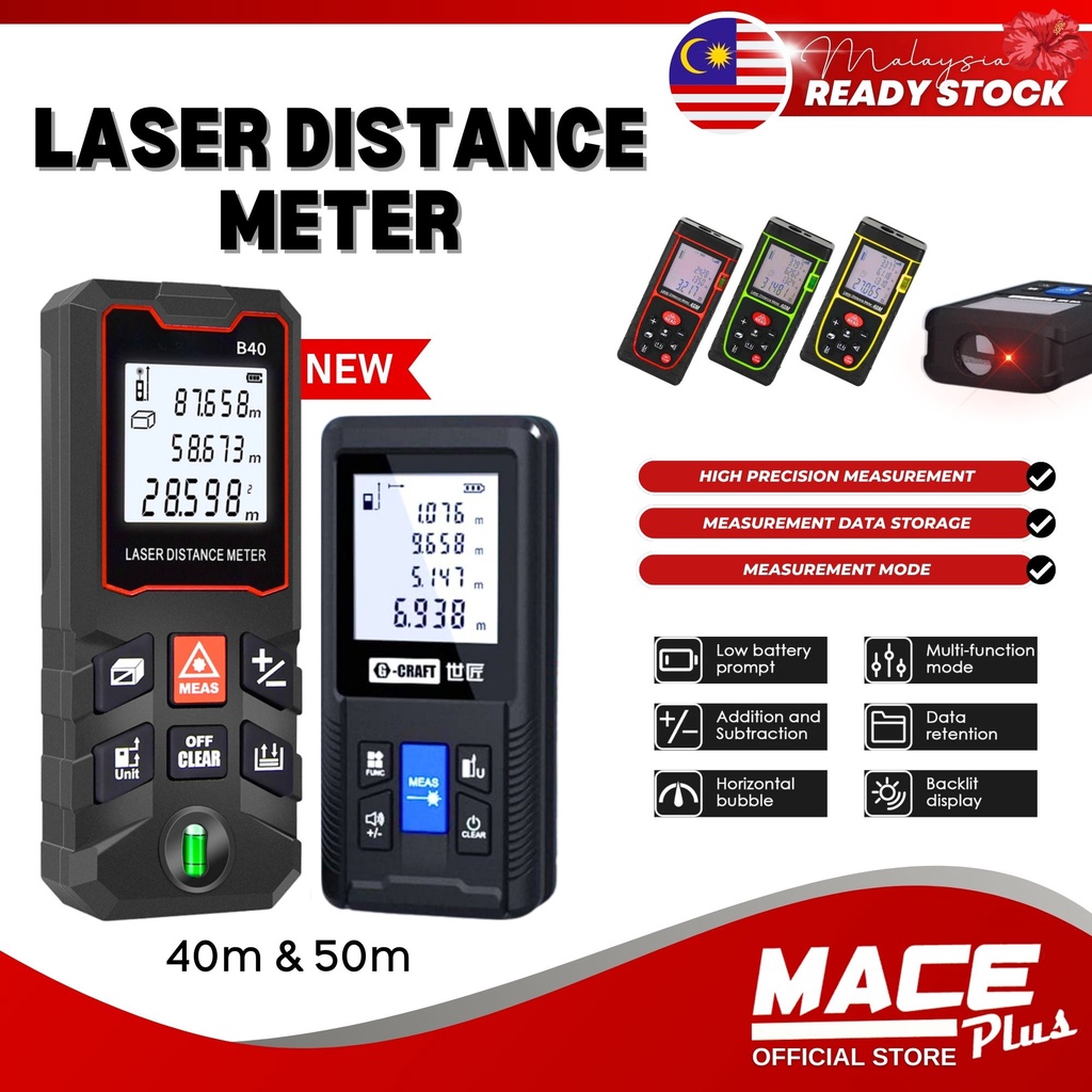 40 / 80 / 100m Portable Water Resistance Level LCD Display Range finder ...